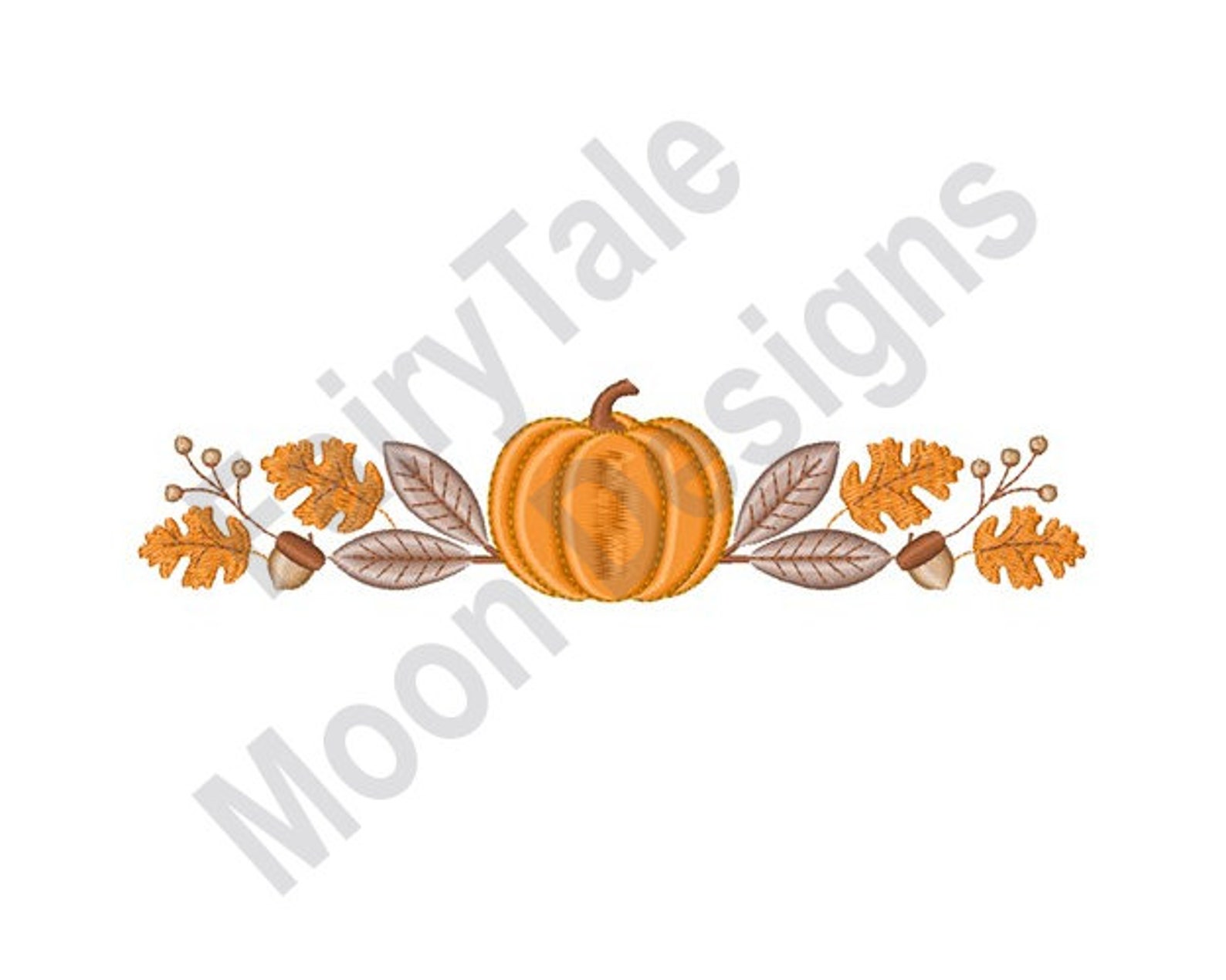 Fall Pumpkin - Machine Embroidery Design, Autumn Leaf Border Embroidery ...