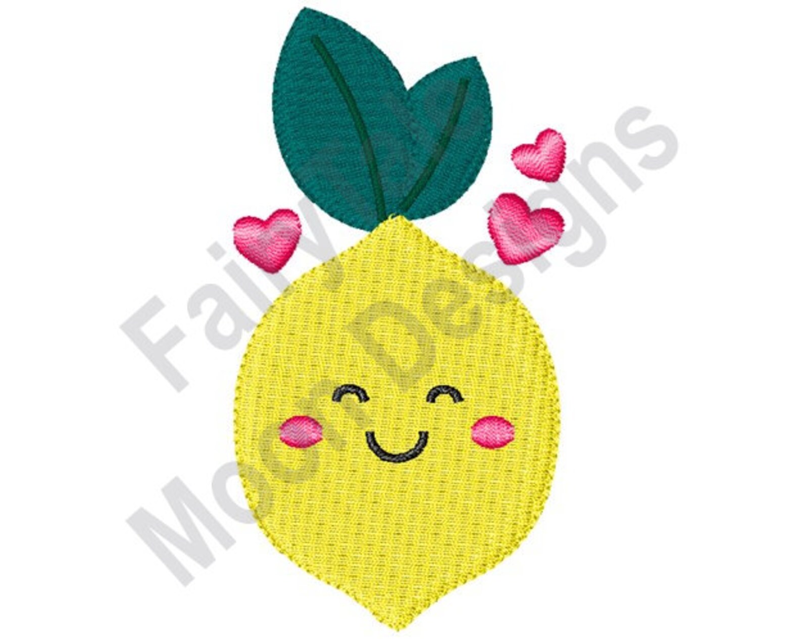 Happy Kawaii Lemon Machine Embroidery Design Lemon Face - Etsy