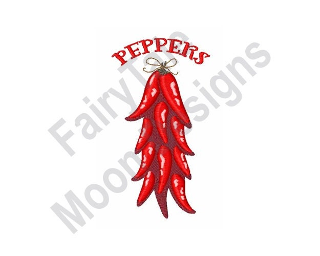 Peppers Machine Embroidery Design Hot Red Peppers - Etsy
