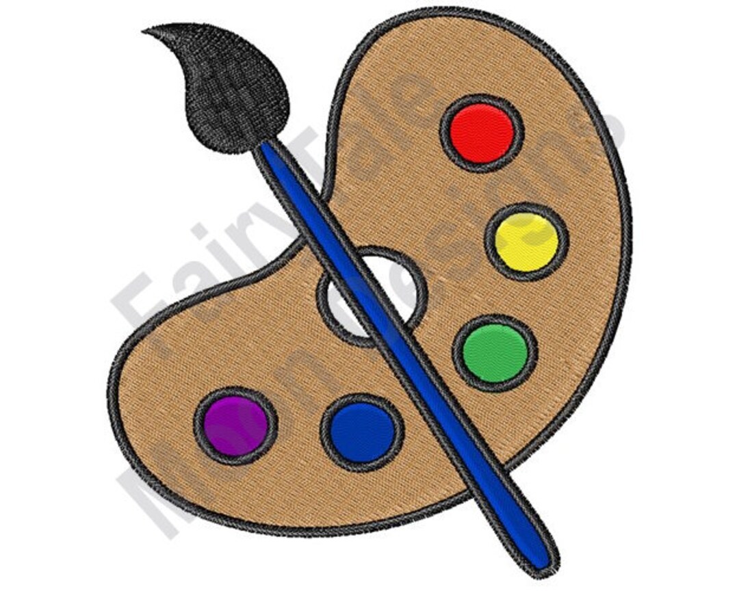 Artist's Palette Machine Embroidery Design, Painter Palette Embroidery ...