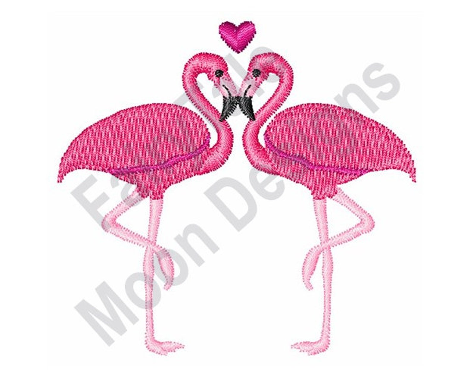 Flamingos Machine Embroidery Design Flamingo Love | Etsy