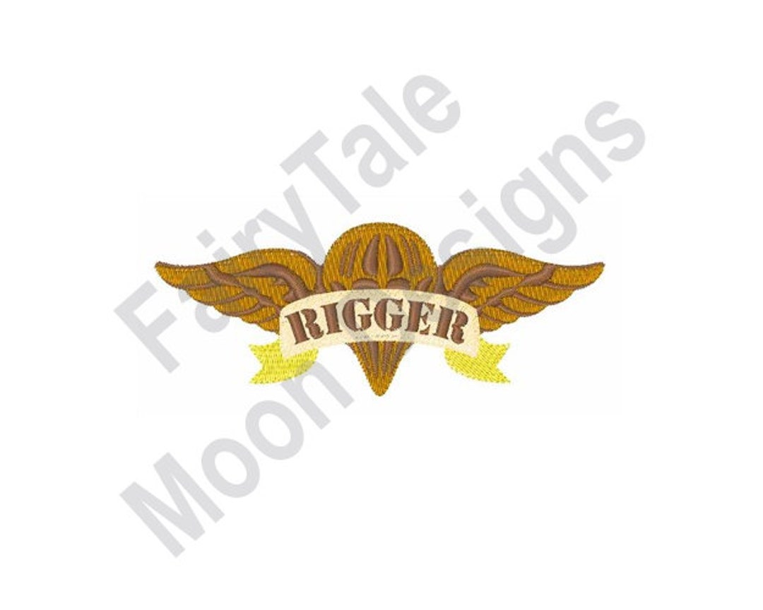Rigger - Machine Embroidery Design, Parachute Rigger Badge Embroidery ...