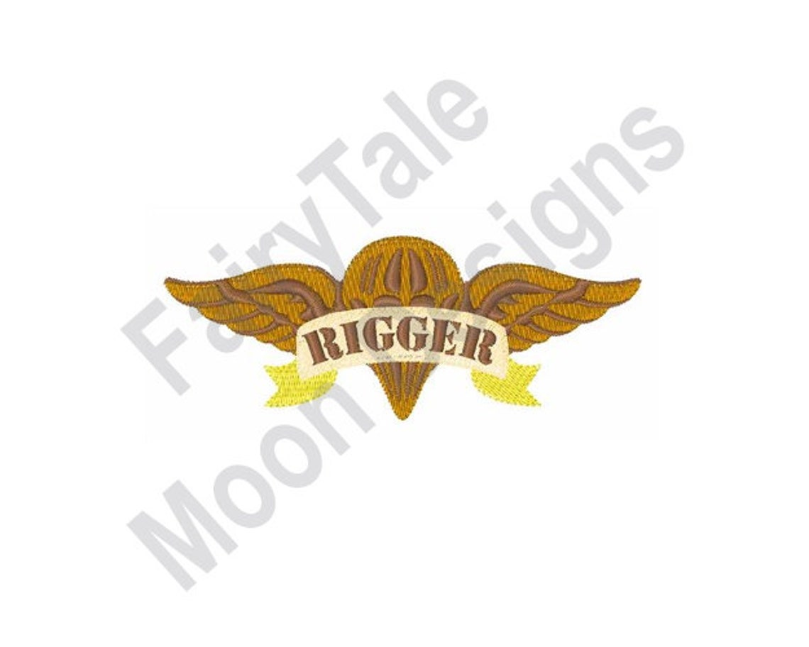 Rigger Machine Embroidery Design Parachute Rigger Badge - Etsy