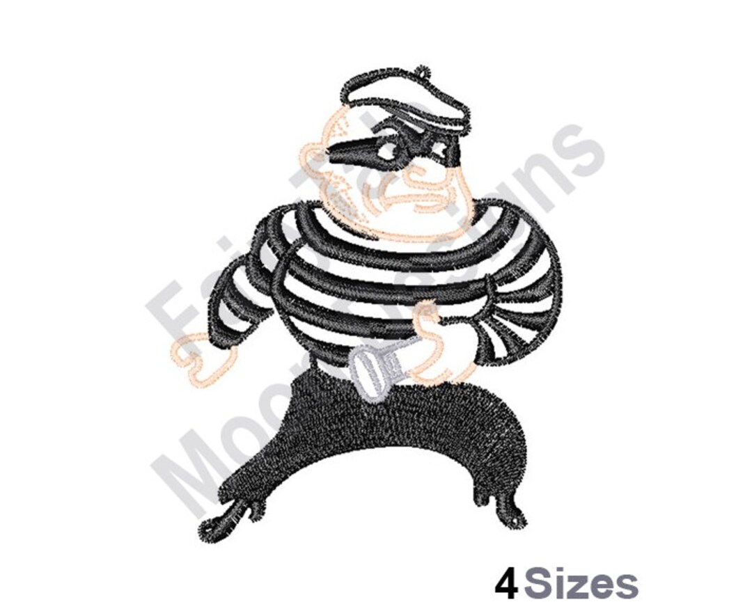 Robber Machine Embroidery Design Burglar Embroidery - Etsy