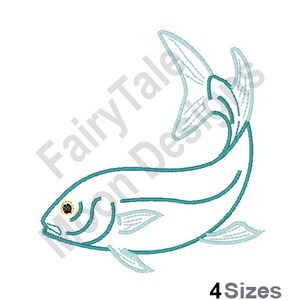 Fish Outline Machine Embroidery Design, Trout Outline Embroidery ...