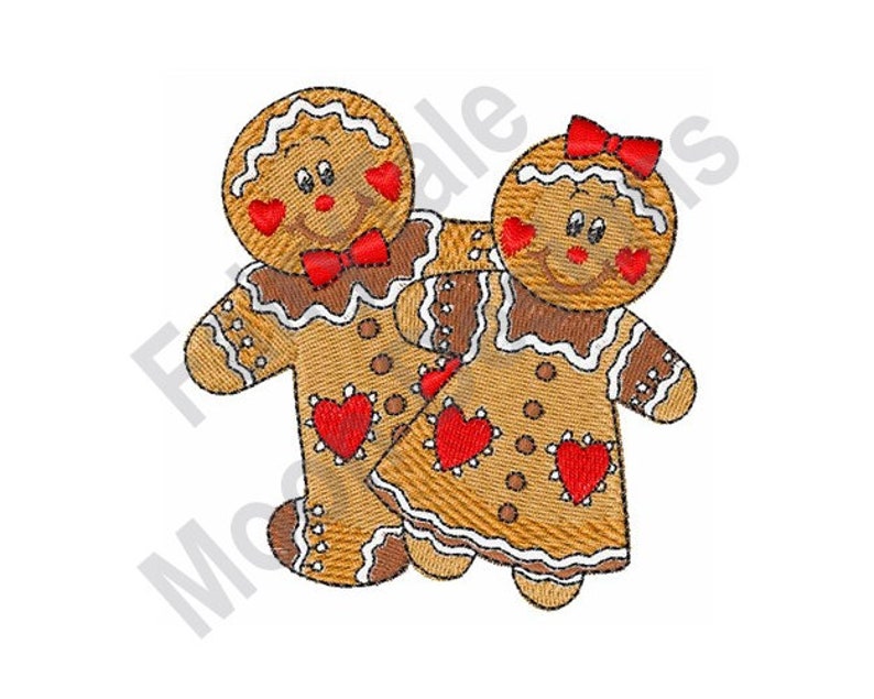 Gingerbread People - Machine Embroidery Design, Christmas Gingerbread ...