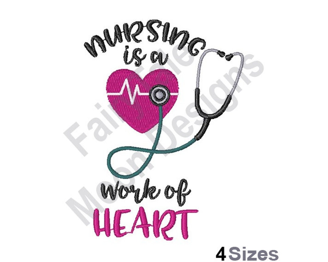 Nursing a Work of Heart Machine Embroidery Design, Neonatal NICU Nurse ...