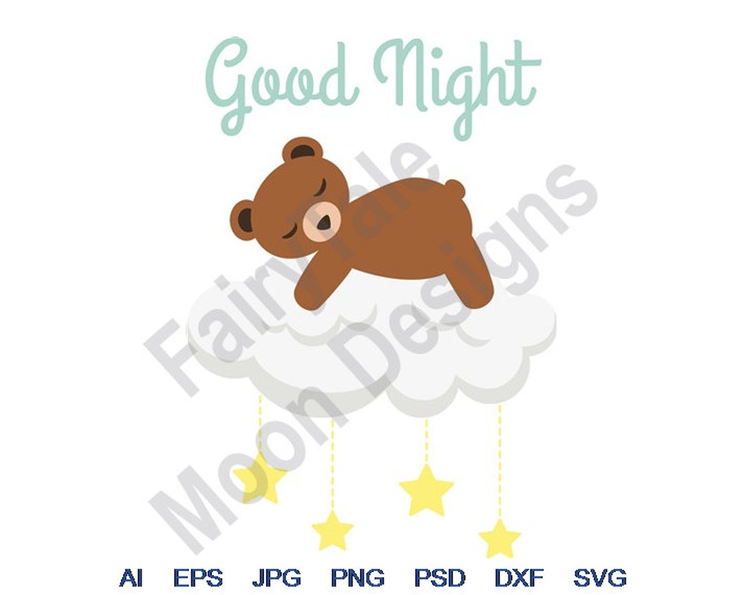 Good Night Svg Dxf Eps Png Jpg Vector Art Clipart Cut - Etsy