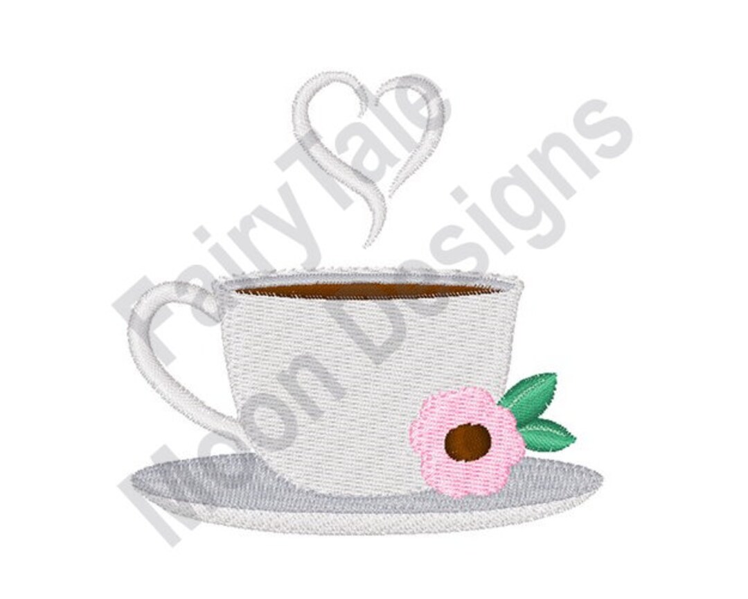 Coffee Cup - Machine Embroidery Design, Hot Coffee Embroidery Pattern ...