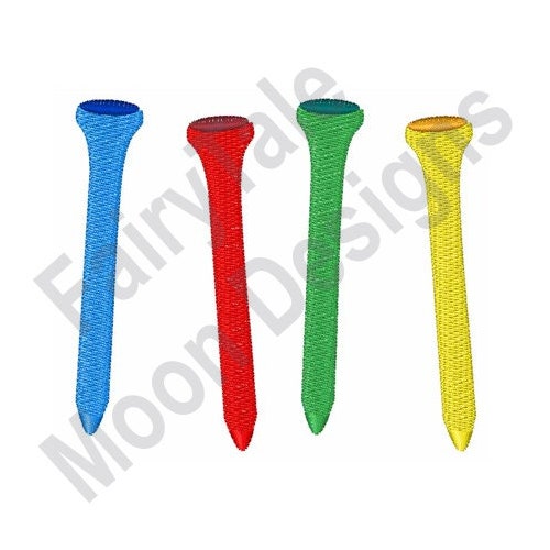Colorful Tees Machine Embroidery Design Golf Tees - Etsy