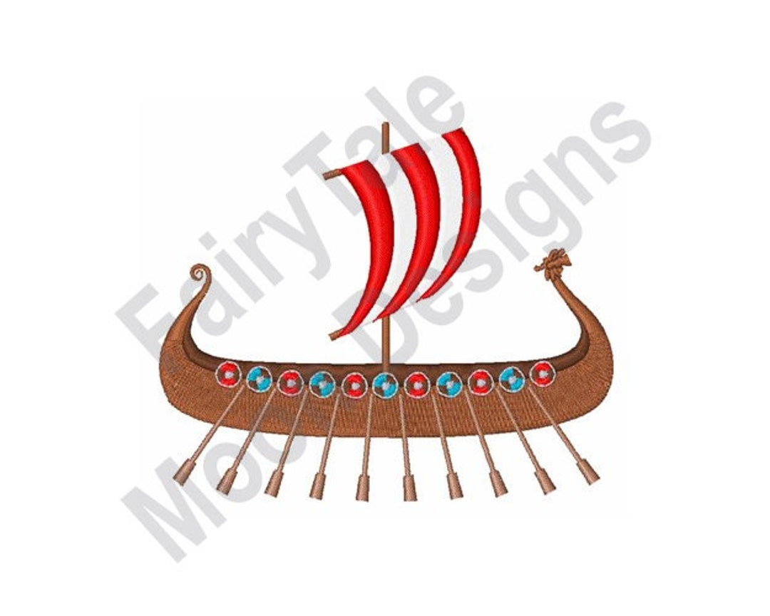 Viking Ship - Machine Embroidery Design, Scandinavian Warship ...