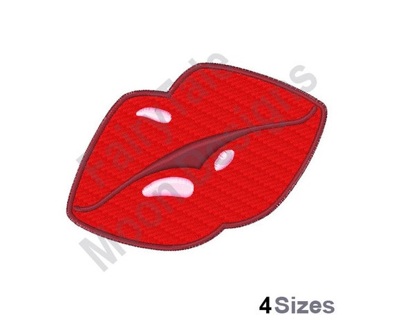 Red Lips Machine Embroidery Design Red Lips Embroidery | Etsy