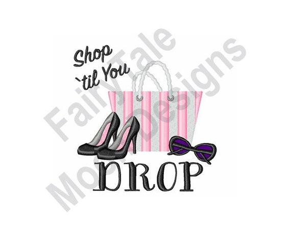Shop 'til You Drop Machine Embroidery Design Lady's | Etsy
