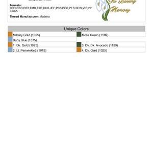 In Loving Memory Machine Embroidery Design, Calla Lily Embroidery ...