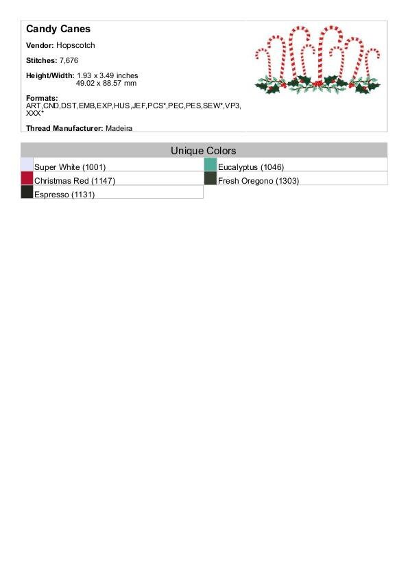 Candy Canes Machine Embroidery Design Christmas Holly - Etsy