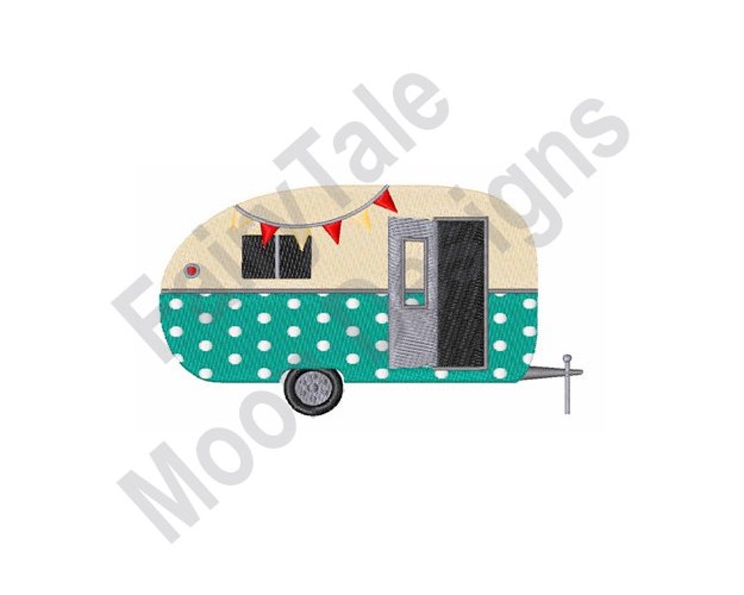 Retro Camper - Machine Embroidery Design, RV Camper Embroidery Pattern ...