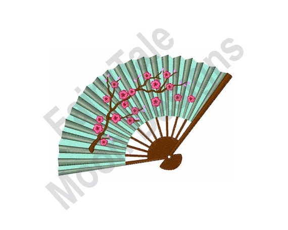 Japanese Hand Fan Machine Embroidery Design Handheld Fan - Etsy
