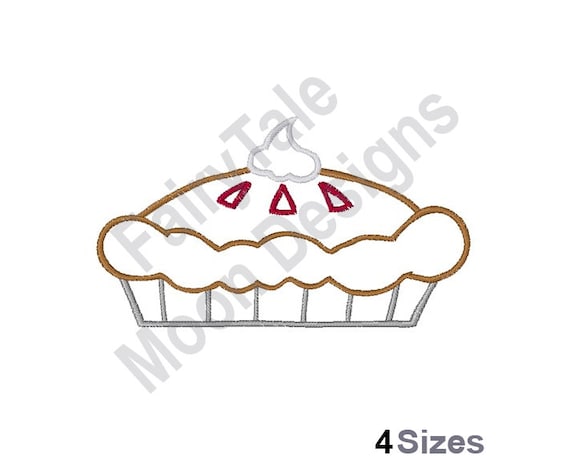 Pie Outline Machine Embroidery Design Baked Pie Dessert | Etsy