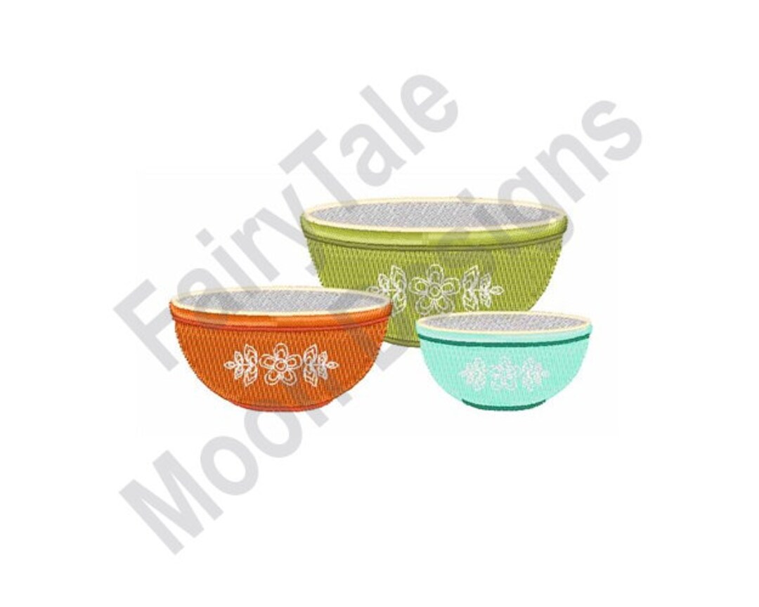 Mixing Bowls - Machine Embroidery Design, Kitchen Mixing Bowls ...