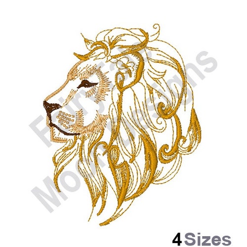 Lion Machine Embroidery Design Lion Head Outline Embroidery - Etsy
