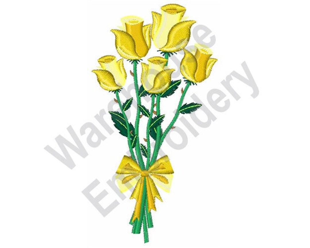 Yellow Roses - Machine Embroidery Design, Wedding Roses Embroidery ...