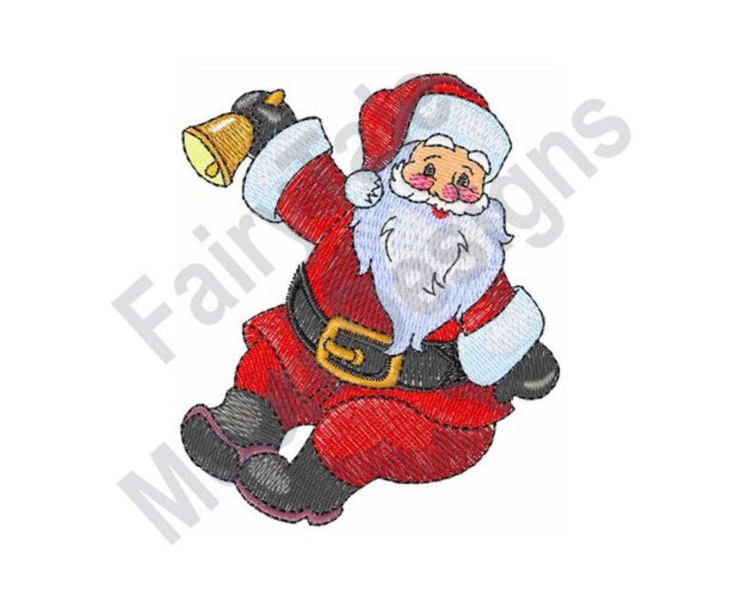 Santa Claus Machine Embroidery Design, Christmas Jingle Bells ...