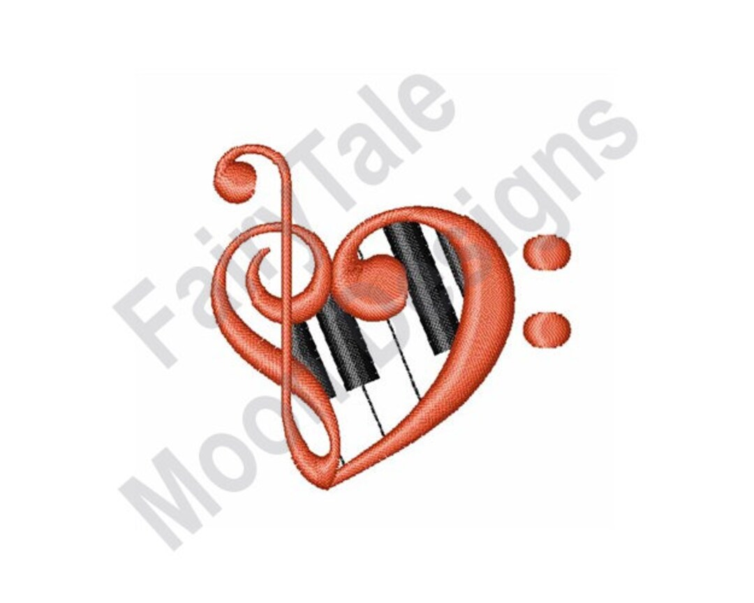 Love of Music - Machine Embroidery Design, Piano Keys Embroidery ...