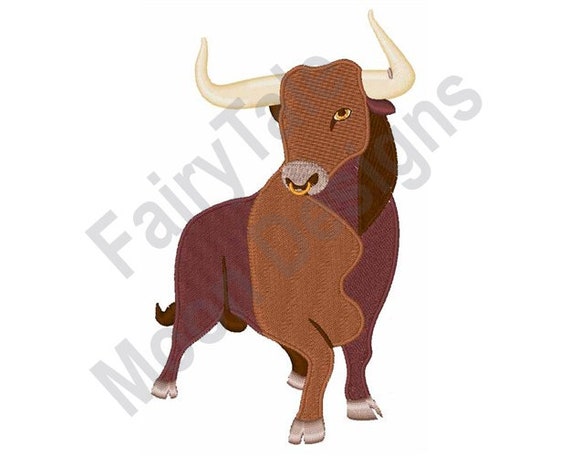 Longhorn Bull Machine Embroidery Design Bull Embroidery | Etsy