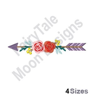 Roses & Arrow - Machine Embroidery Design, Flowers and Arrow Embroidery ...