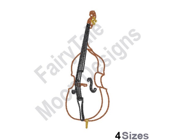 Bass Outline Machine Embroidery Design Double Bass Outline | Etsy