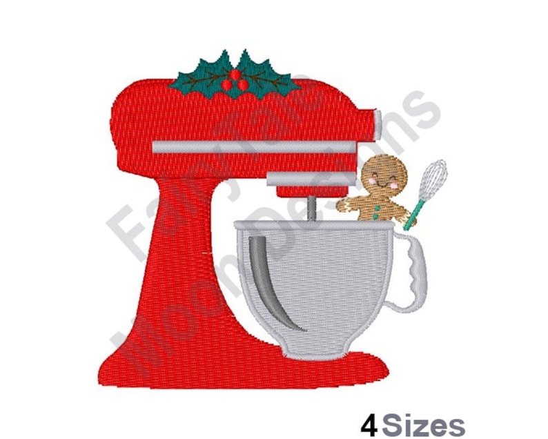 Christmas Baking - Machine Embroidery Design, Stand Mixer Embroidery ...