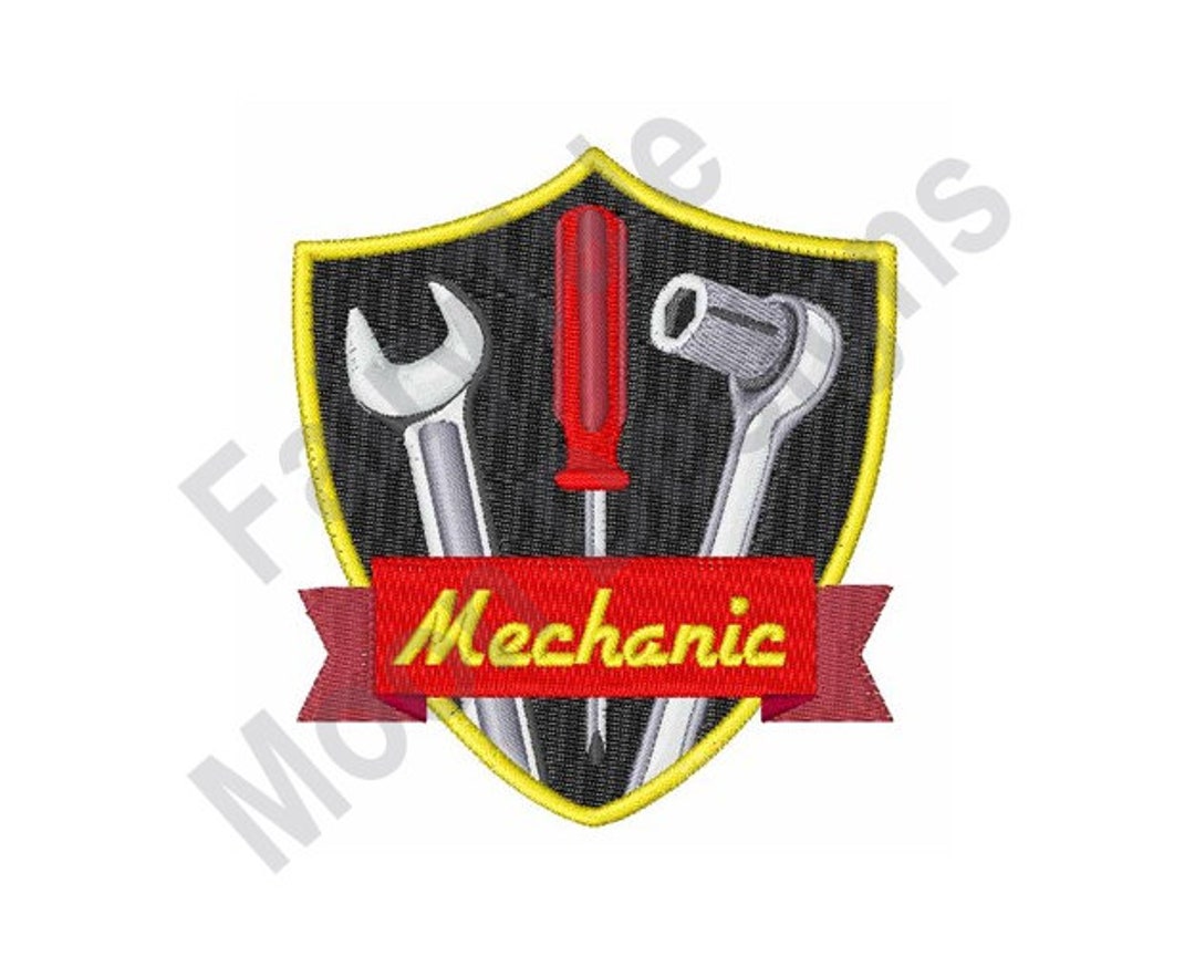 Mechanic Shield - Machine Embroidery Design - Etsy