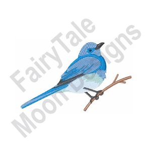Mountain Bluebird - Machine Embroidery Design, Bluebird on Tree Branch ...
