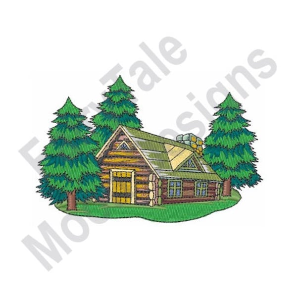 Cabin in Woods Embroidery Design - Etsy