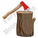 Axe in Log - Machine Embroidery Design, Splitting Wood Log Embroidery ...