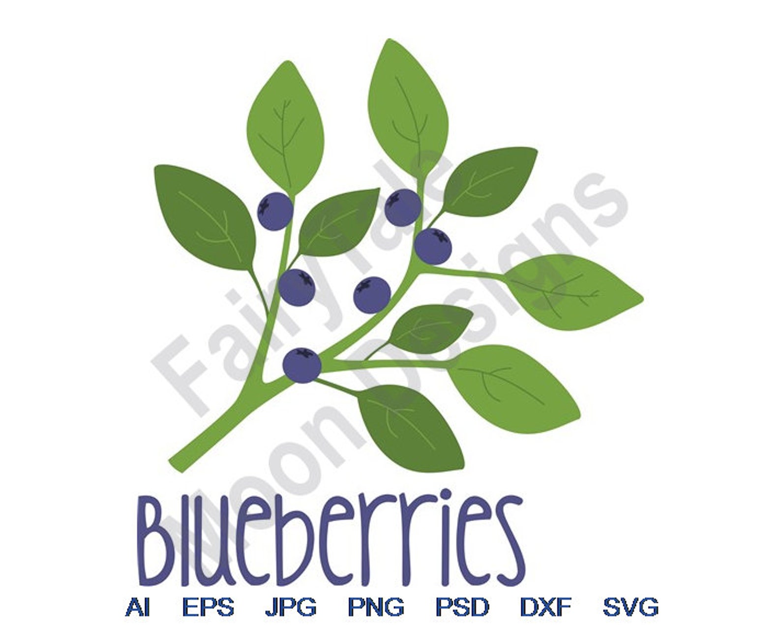 Blueberries - Svg, Dxf, Eps, Png, Jpg, Vector Art, Clipart, Cut File ...