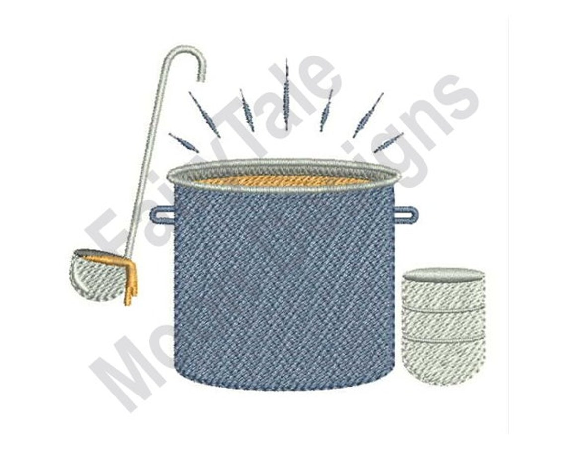 Soup Pot Machine Embroidery Design Cooking Pot Embroidery | Etsy