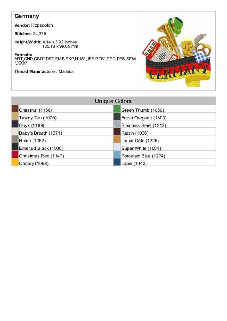 Germany Machine Embroidery Design German Flag Embroidery - Etsy