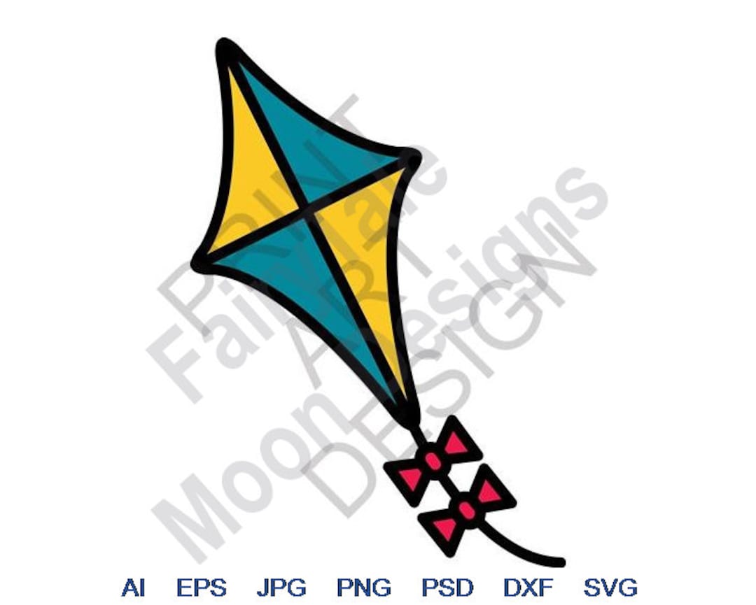 Kite Svg, Dxf, Eps, Png, Jpg, Vector Art, Clipart, Cut File, Kite Cut ...