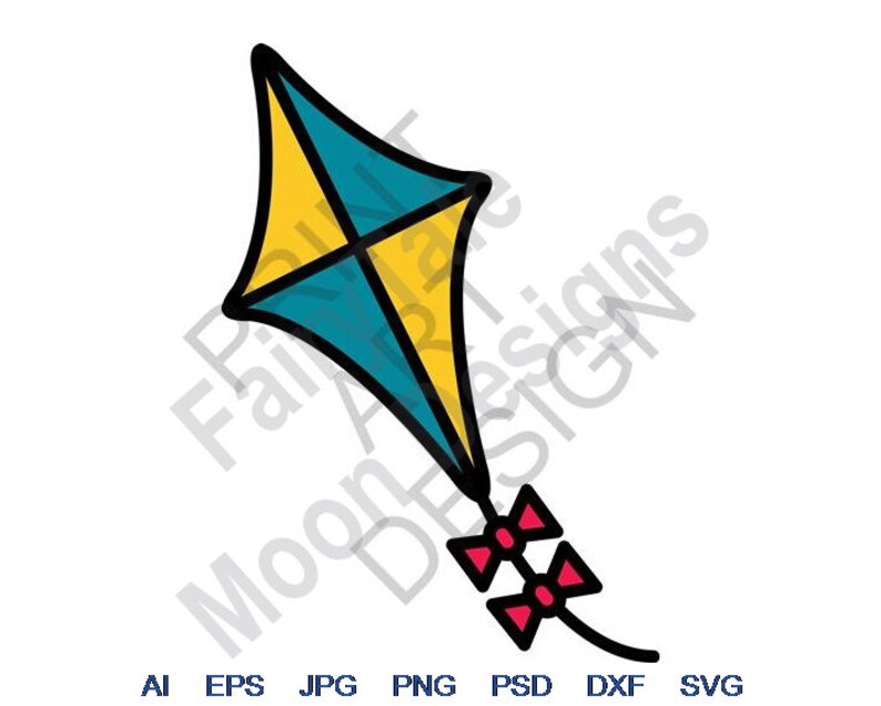 Kite Svg Dxf Eps Png Jpg Vector Art Clipart Cut File - Etsy