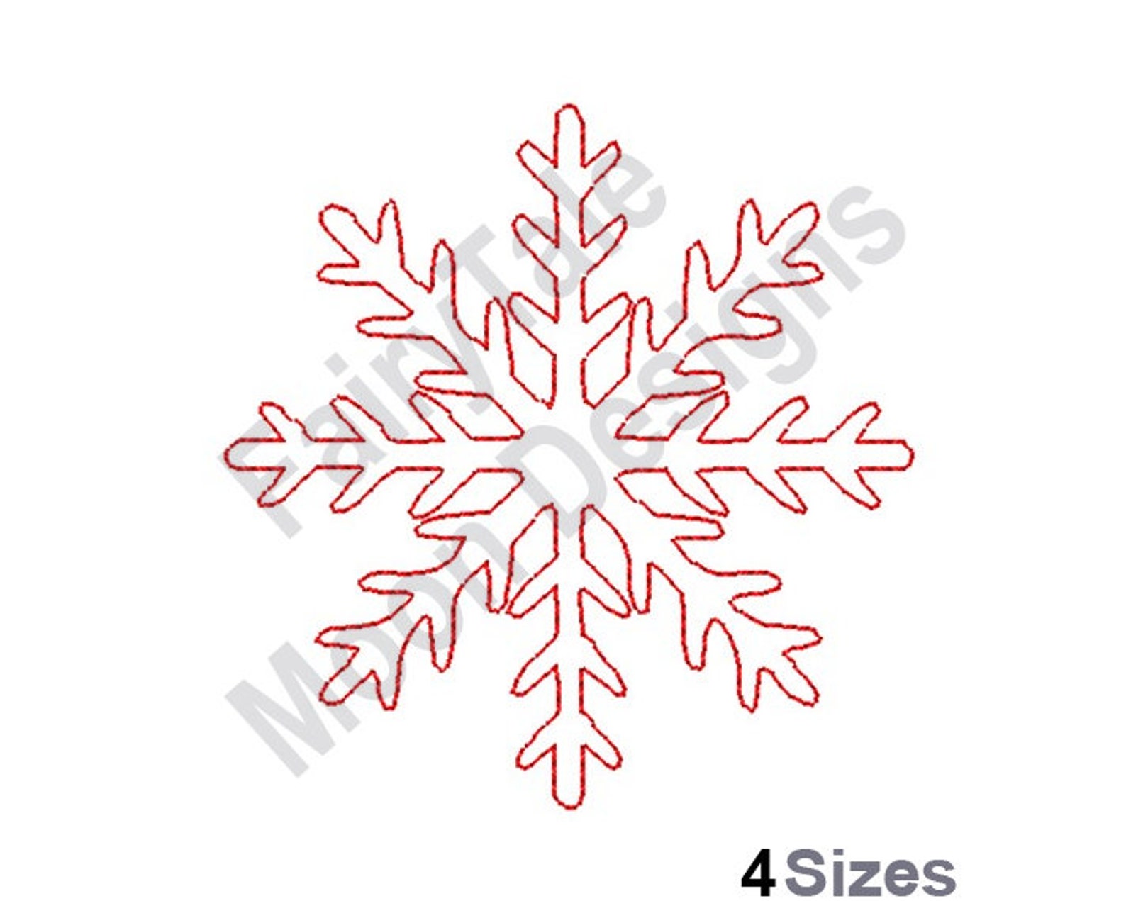 Snowflake Machine Embroidery Design Snowflake Redwork - Etsy