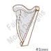 Harp Outline - Machine Embroidery Design, Celtic Harp Embroidery ...