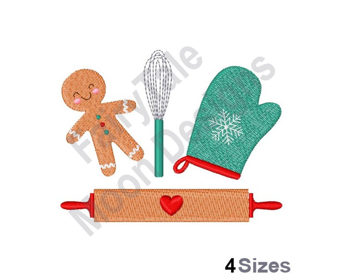 Christmas Cookie Baking Machine Embroidery Design Christmas - Etsy