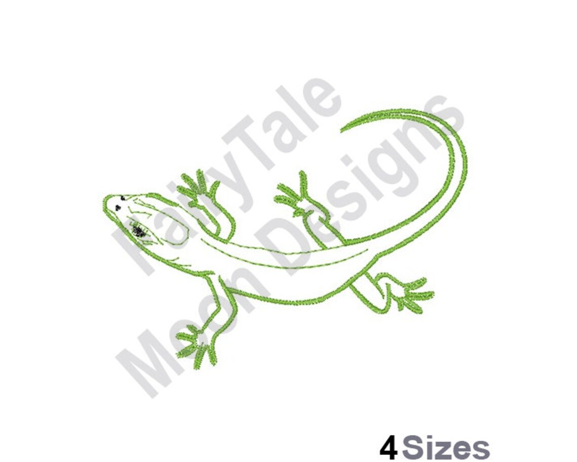 Lizard Outline Machine Embroidery Design Gecko Embroidery | Etsy