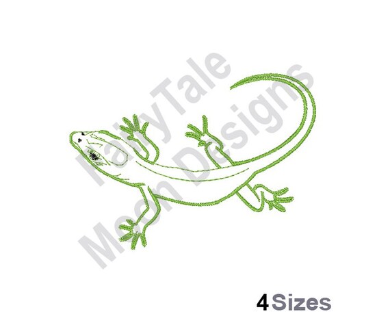 Lizard Outline Machine Embroidery Design Gecko Embroidery | Etsy