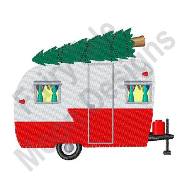 Christmas Trailer Embroidery Design - Etsy
