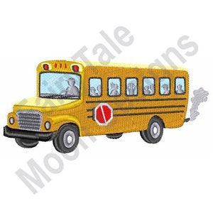 School Bus Machine Embroidery Design, Student Transport Embroidery ...