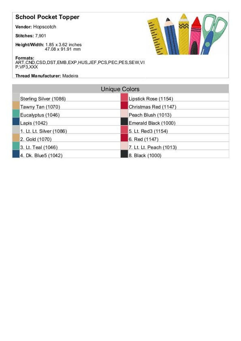 School Pocket Topper Machine Embroidery Design Back to - Etsy