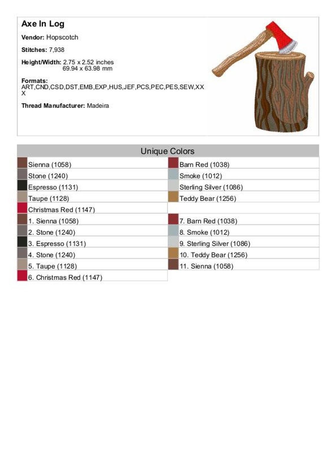 Axe in Log Machine Embroidery Design Splitting Wood Log - Etsy