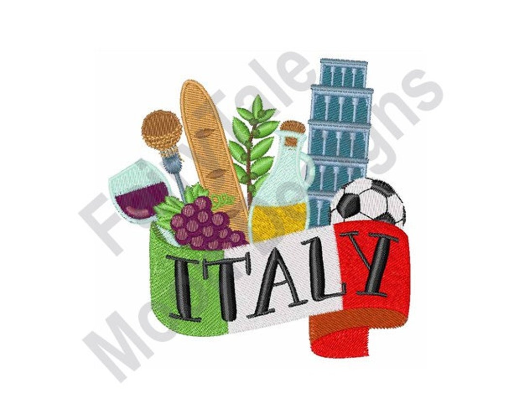Italy - Machine Embroidery Design, Italian Flag Embroidery Pattern ...
